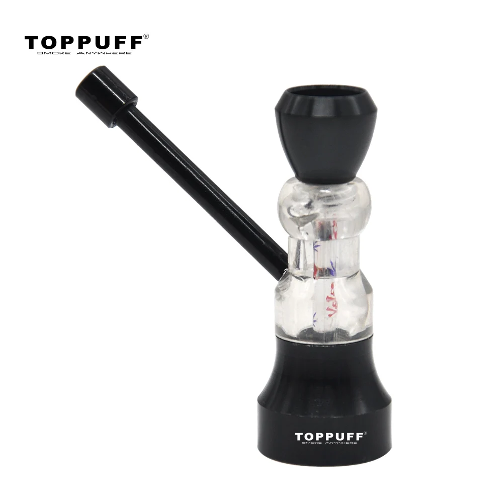 TOPPUFF Metal And Glass Pipe Funky Water Pipe Sand Clock Design Pipe ...