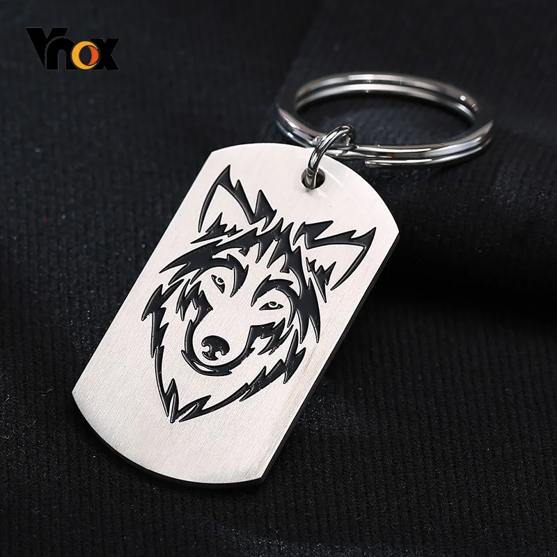 Vnox Cool I Am Wolf Key Chains for Men, Never Fade Stainless Steel ...