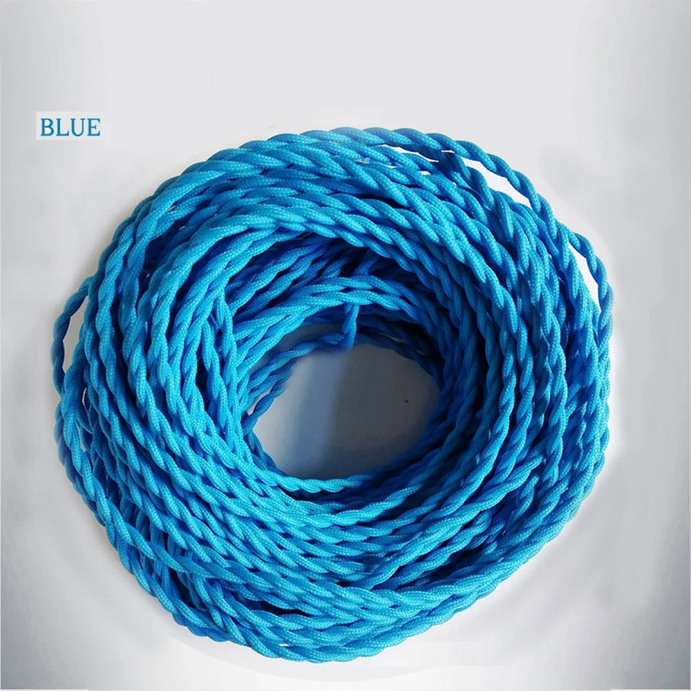 Câble-fil,2 noyaux Vintage En Tissu Torsadé Fil Électrique Câble ...