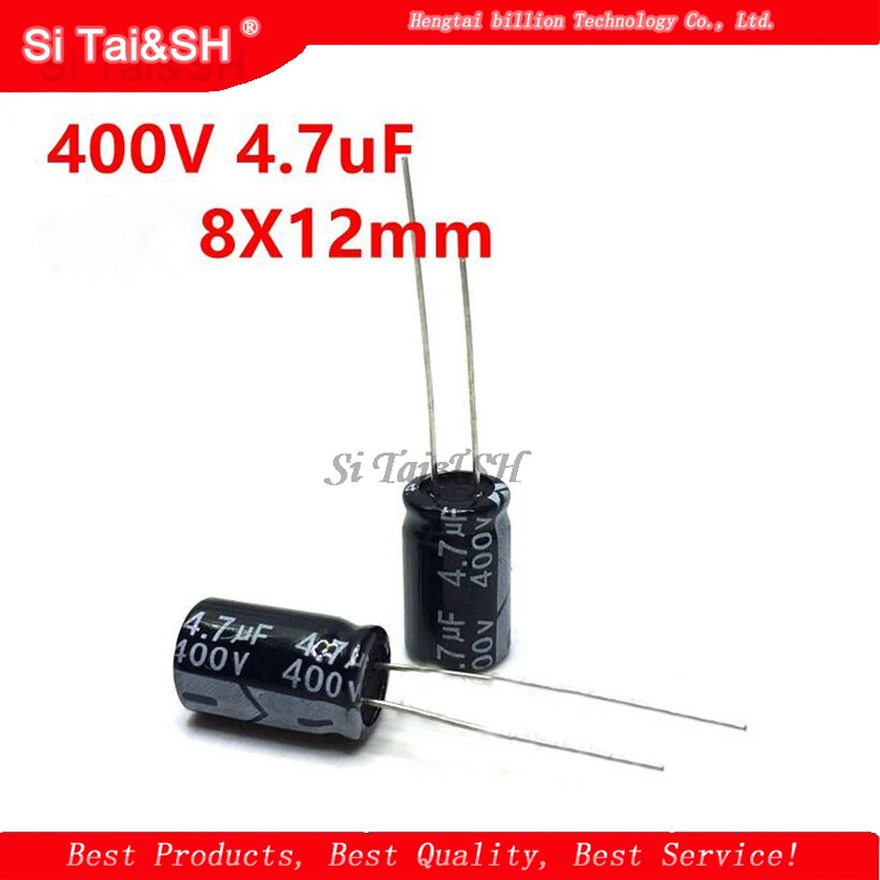 20 คุณภาพสูง 400V4.7UF 8*12 มม.4.7UF 400V 8*12 Electrolytic Capacitor|ตัวเก็บประจุ| - AliExpress
