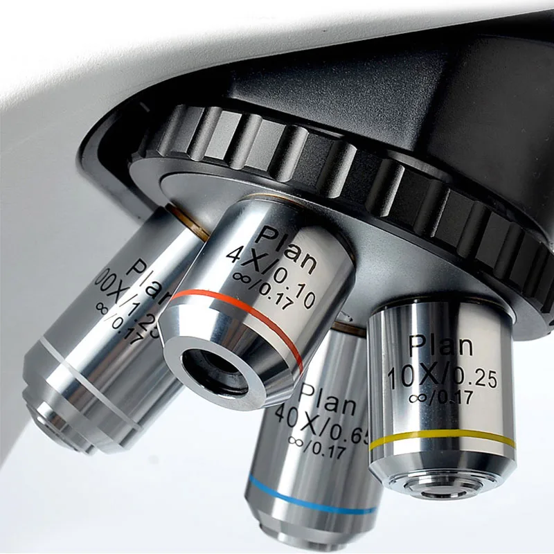 Microscópio Objetivo Planejado Infinito 4x 10x 20x 40x 60x 100x Partes ...