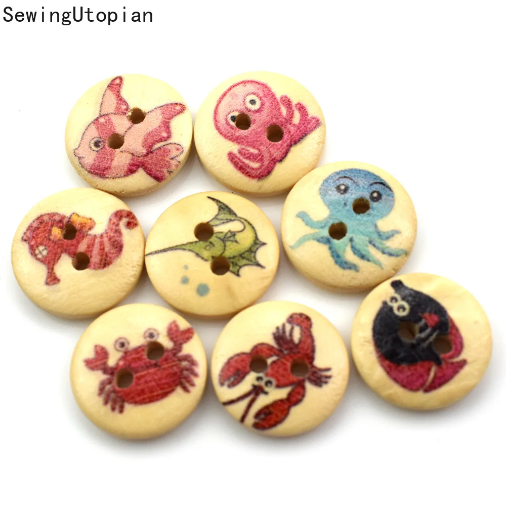 100PCS-Round-Marking-Wooden-Buttons-DIY-Round-Painting-Wood-Buttons-for ...