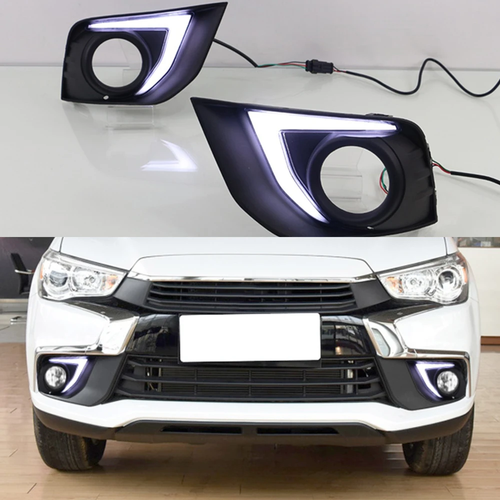 For Mitsubishi Outlander Sport Asx Rvr 2016 2017 2018 2019 Drl Fog Lamp ...