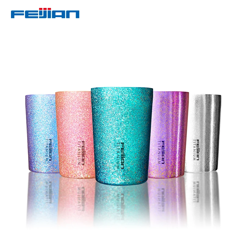 FEIJIAN 270ml Titanium Japanese Beer Mug Colorful Oxidized crystal ...