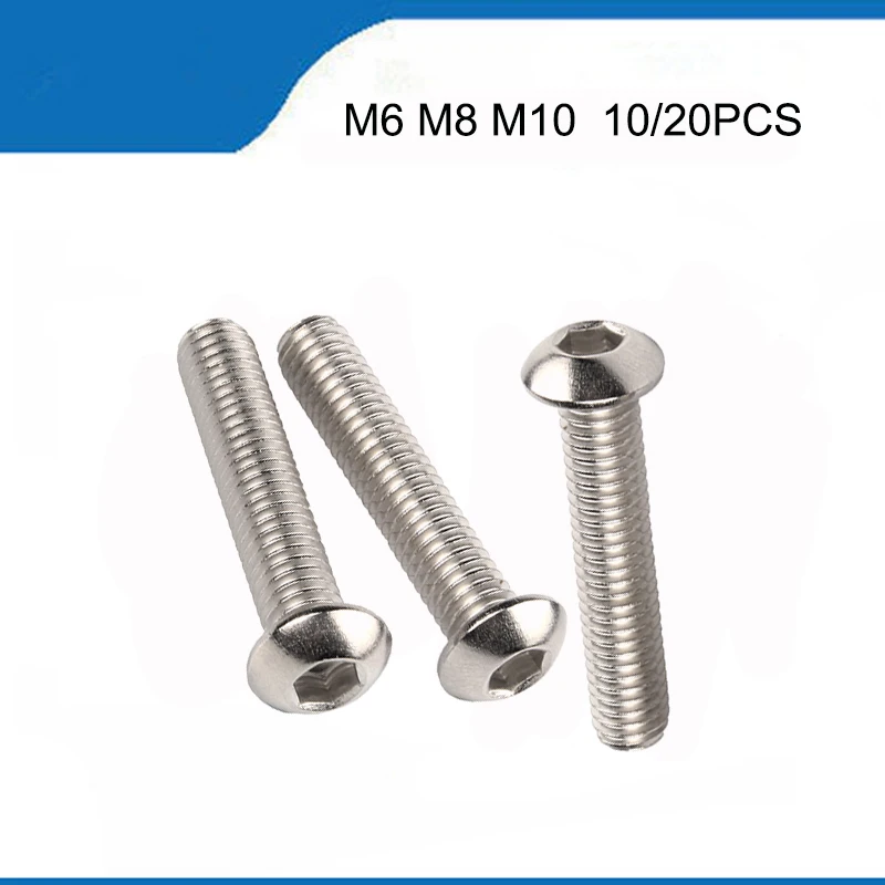 Tornillo hexagonal DIN912, M6, M8, M10, cabeza de botón de acero ...