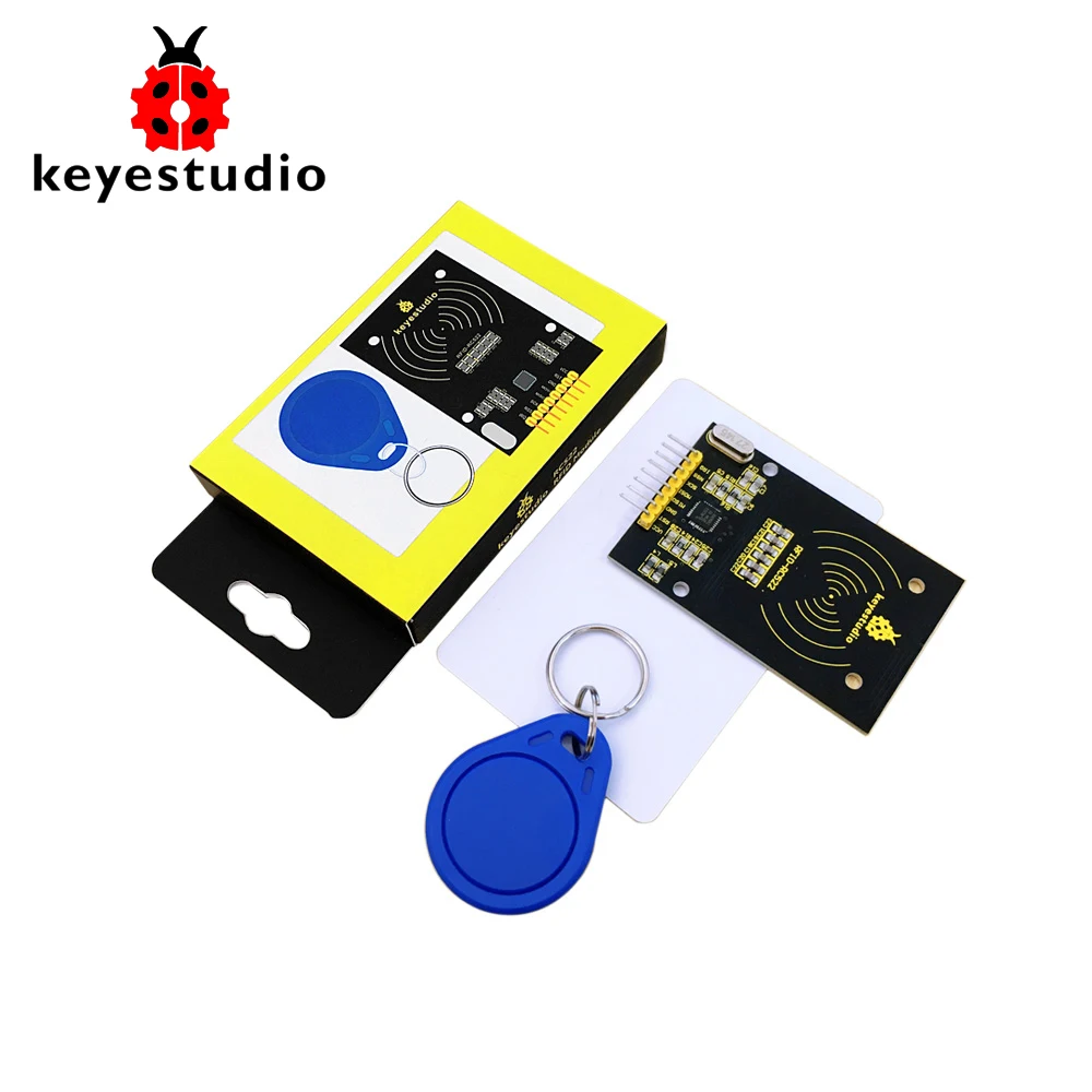 Keyestudio-MFRC522-Orginal-Chip-Kit-RFID-Module-IC-Card-Key-Rings-for ...