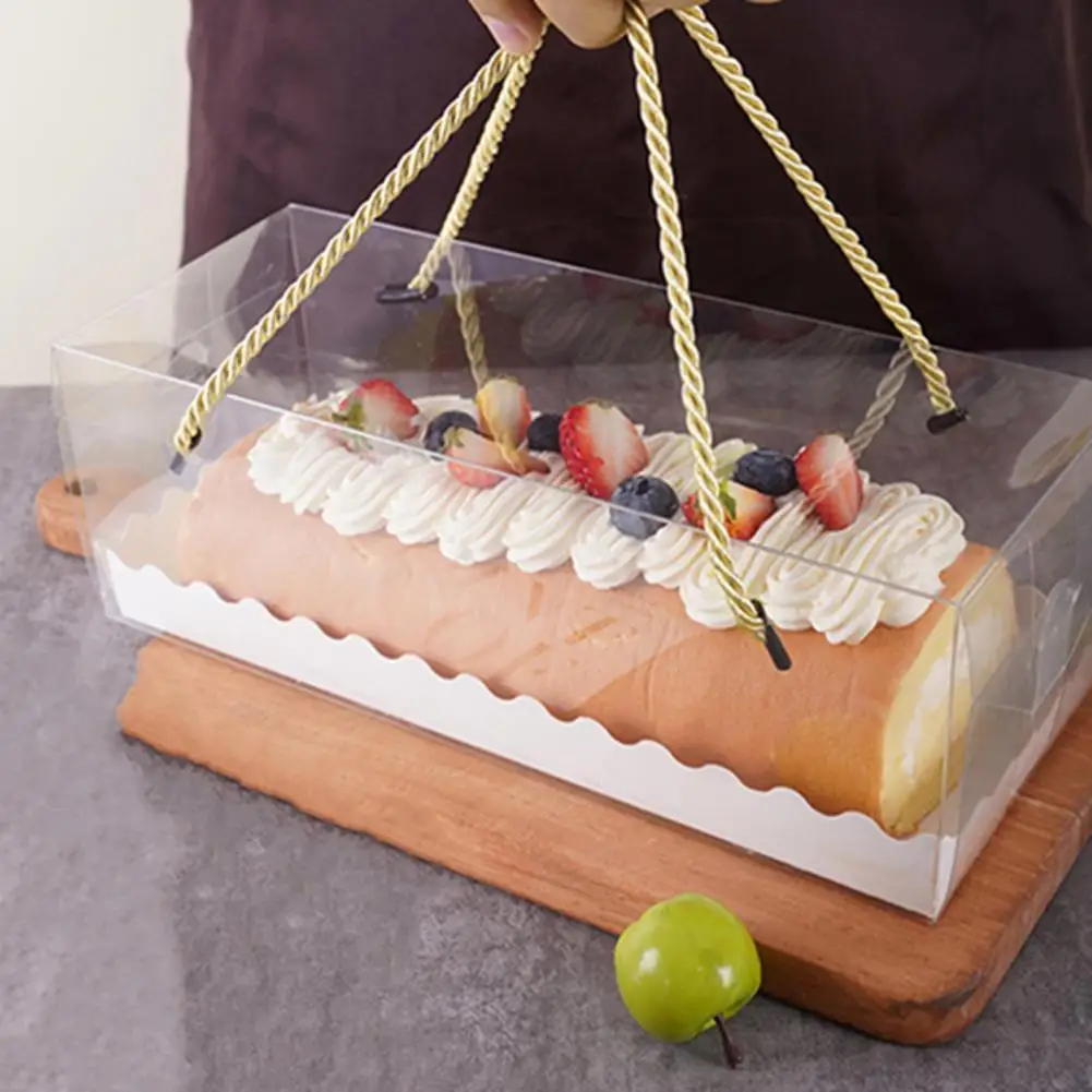 80-HOT10Pcs-Portable-Transparent-Cake-Roll-Boxes-PET-Packaging-Dessert ...