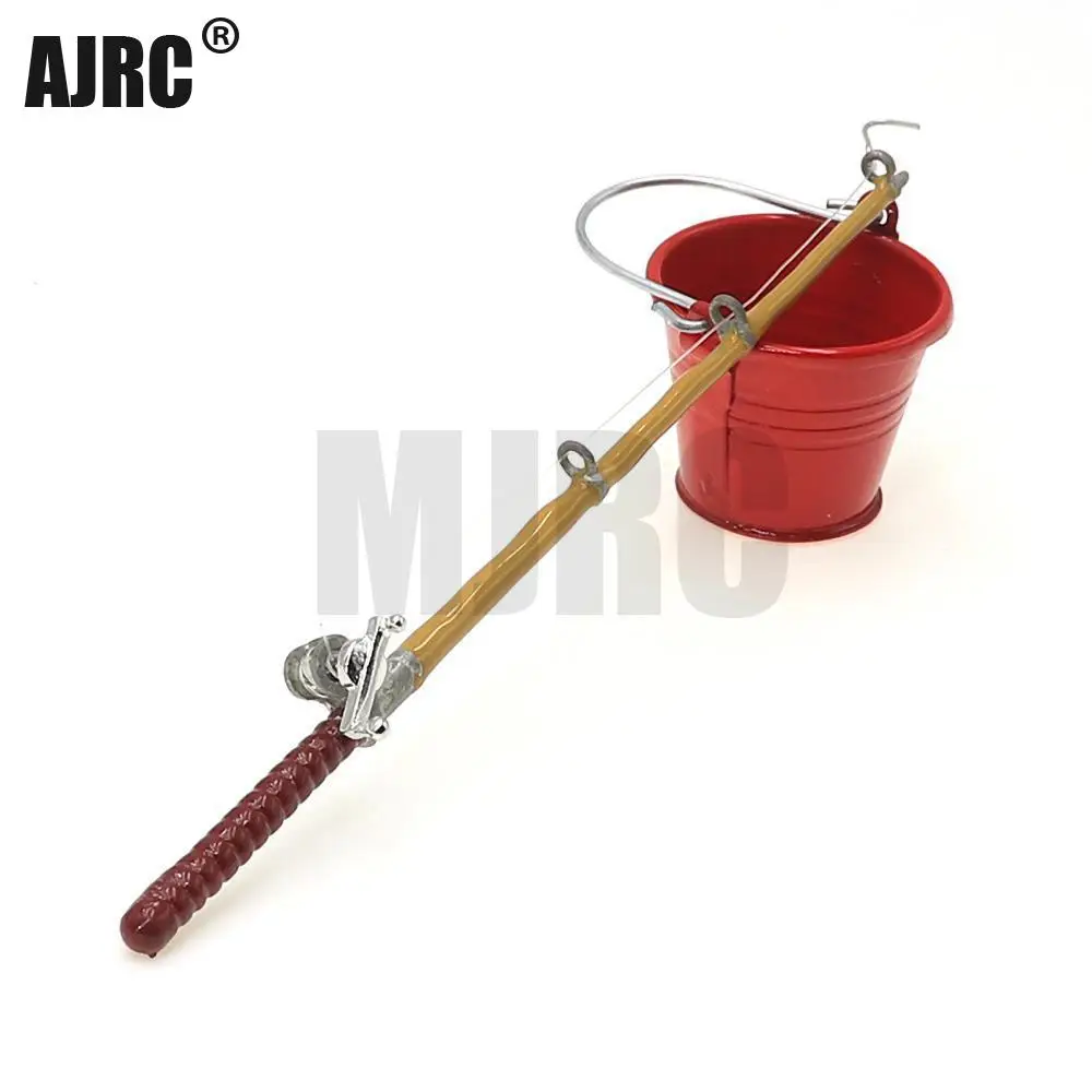Ajrc Mini Fishing Rod Tool Accessories For 1:10 Rc Rock Crawler Axial ...