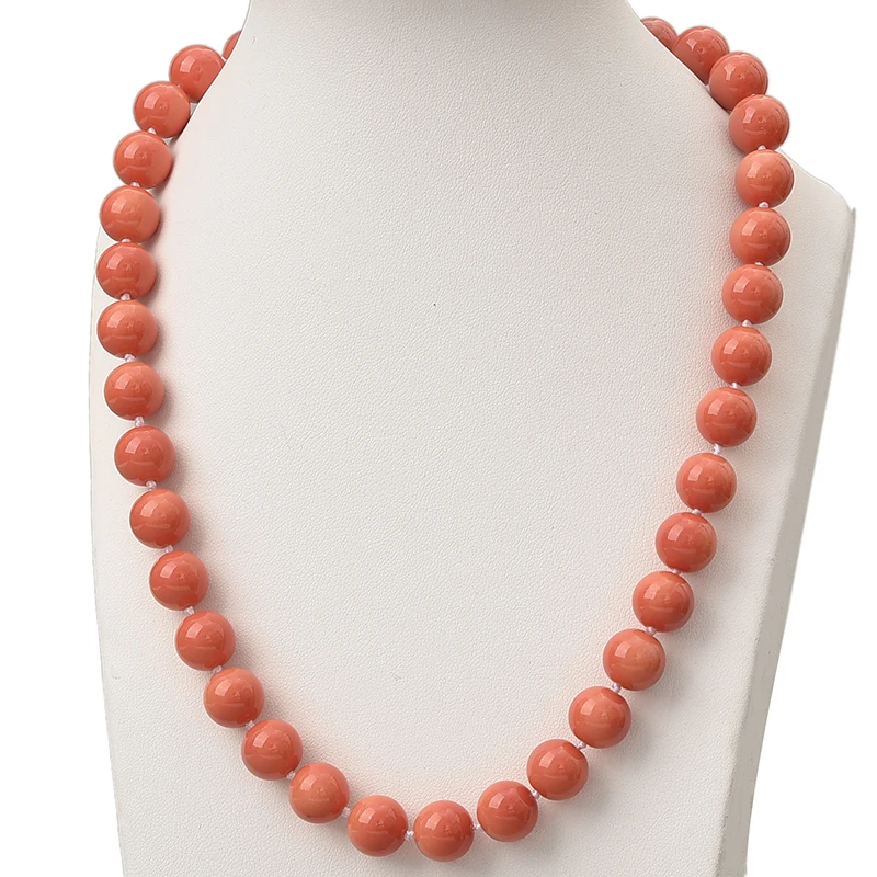 Red-Coral-Chain-Women-Necklace-Making-Design-DIY-Synthetic-10mm-Beads ...