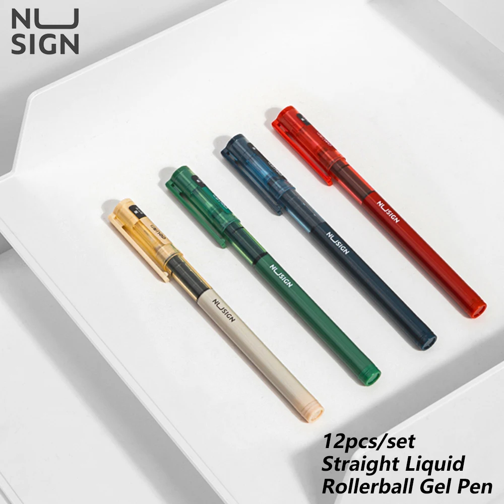 Nusign-12Pcs-Set-Ballpoint-Pen-Fast-Dry-Sign-Pen-0-5mm-Black-Ink ...