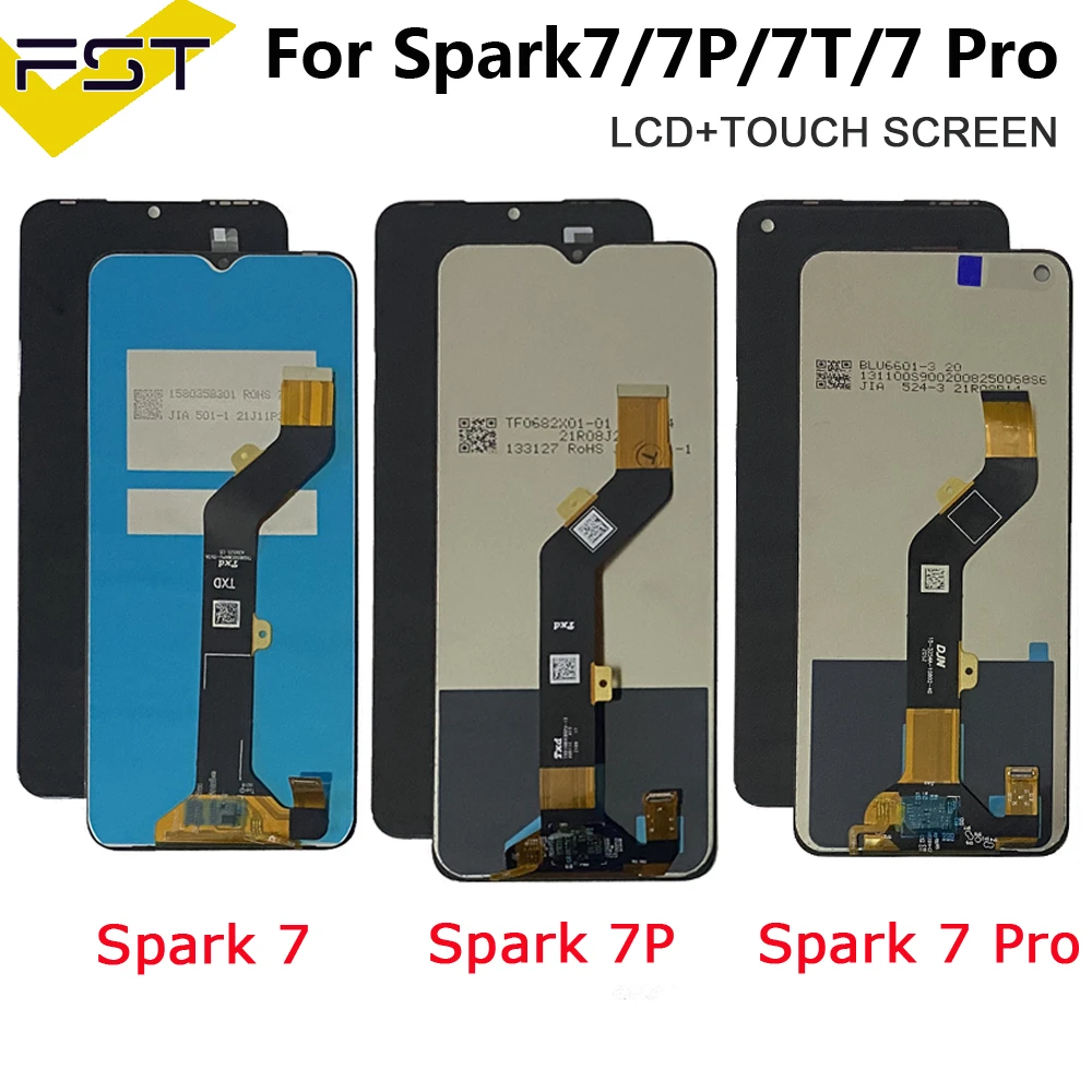 Original For Tecno Spark 7 Display KF6J KF6N LCD Touch Screen Digitizer For Tecno Spark 7P LCD ...