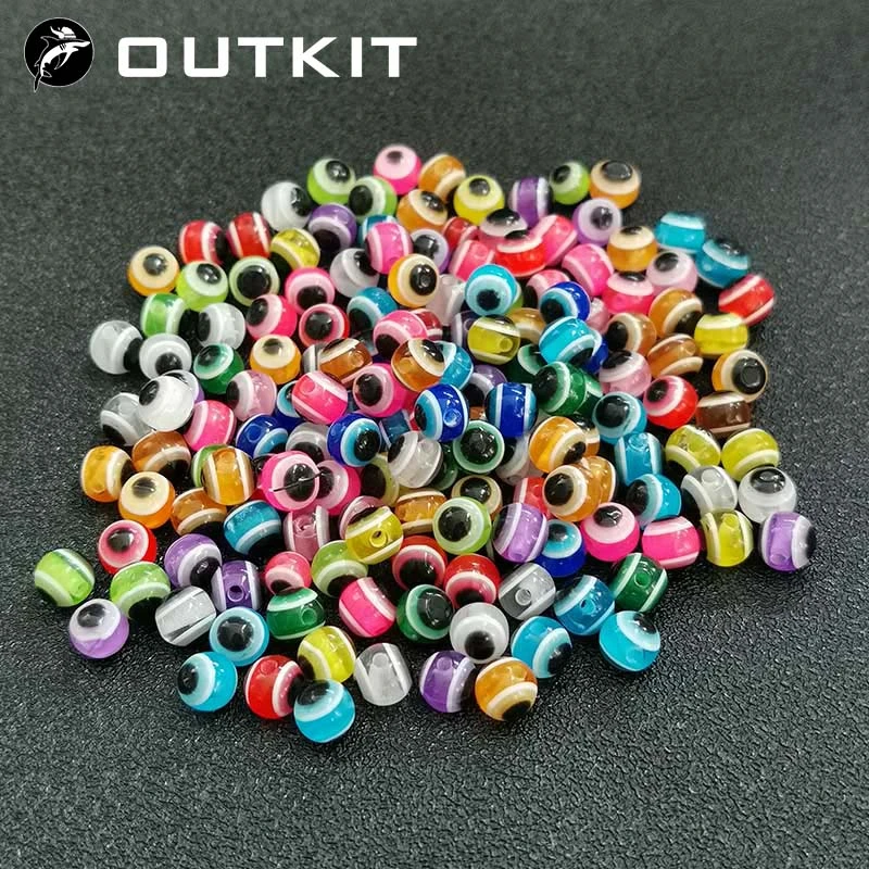 50pcs/lot Fish Eye Fishing Beads 6mm 8mm Mixed Color Luminous Carolina ...