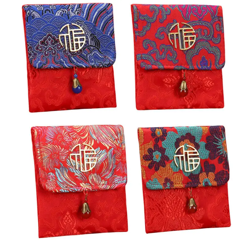 Fashion Brocade Cloth Art Chinese New Year Red Money Envelope Hongbao ...