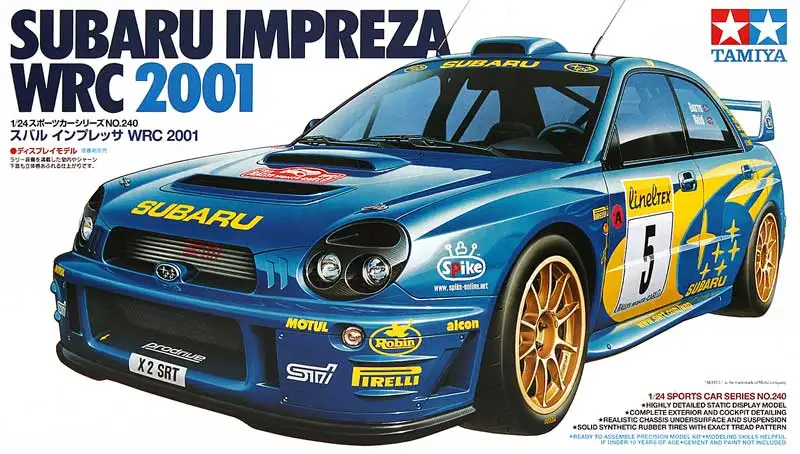 Tamiya 24240 1/24 Scale Model Rally Car Kit Subaru Impreza WRC 2001 GDB ...