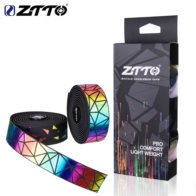 ZTTO Gravel Bike Reflective Bar Tape Road bike colorful Gradient color Non-slip Handlebar tapes ...