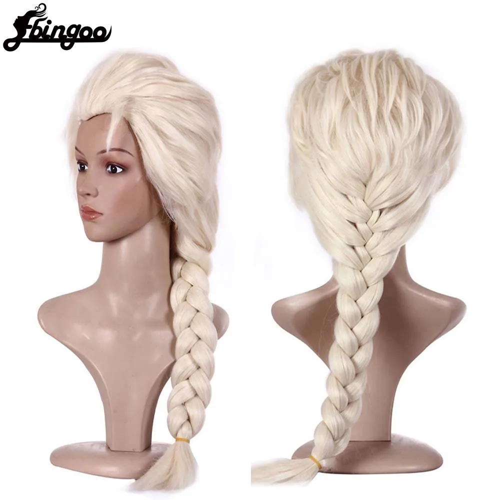 Ebingoo Synthetic Wig Elsa Wig Princess Cosplay Wigs Platinum Blonde ...