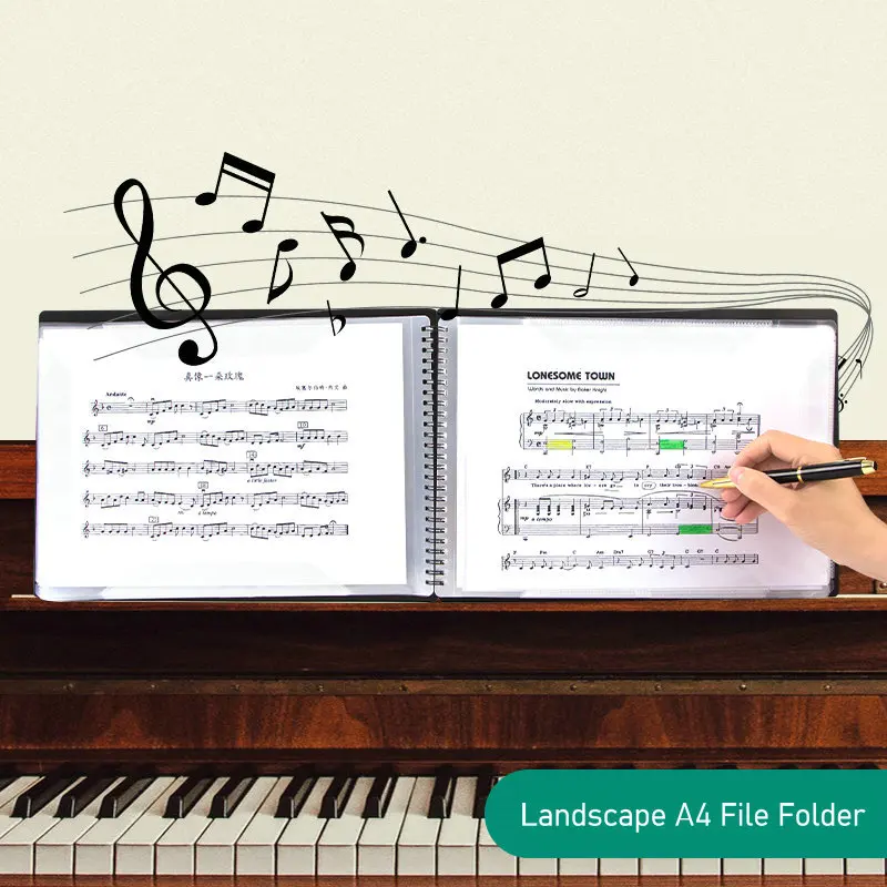Landscape-Music-Folder-A4-Music-Sheet-Paper-Organizer-Document-Holder ...