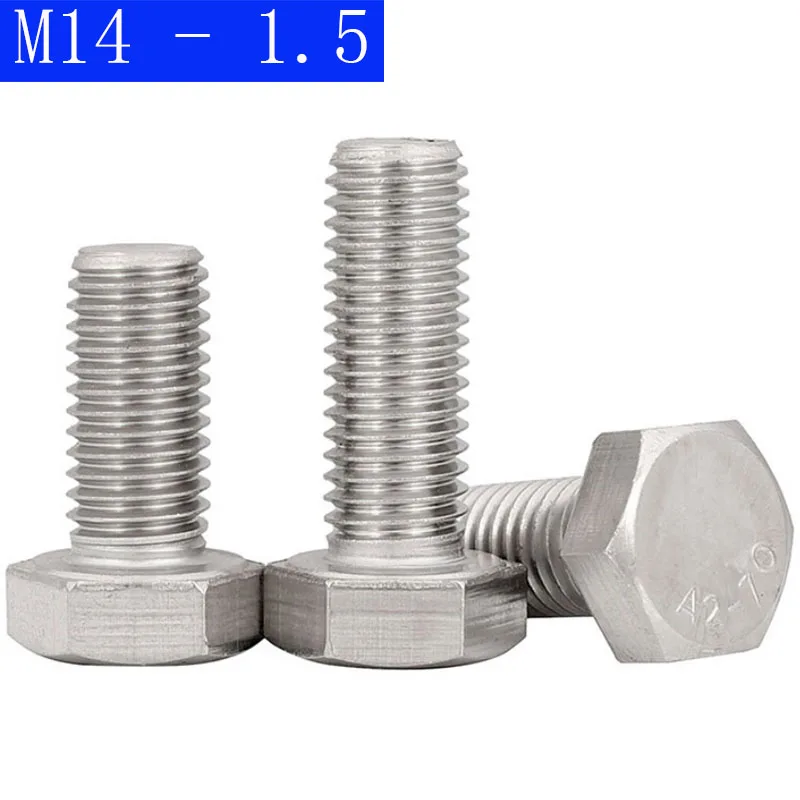 M14 1.5 (14mm) 가는 나사산 304 스테인레스 스틸 육각 캡 볼트/나사 DIN 933 탭 A2 70|나사 ...