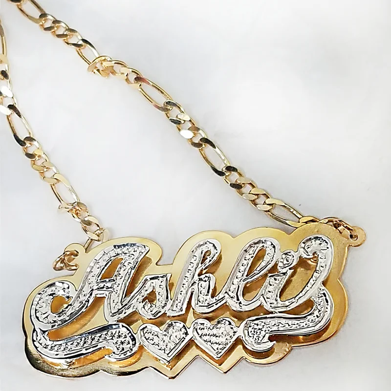Kristenco Custom Double Nameplate Necklace 3d Name Pendant Personalized ...