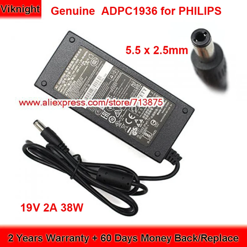 Genuine 19V 2A 38W ADPC1936 AC Adapter for PHILIPS 227E6L 224E ...