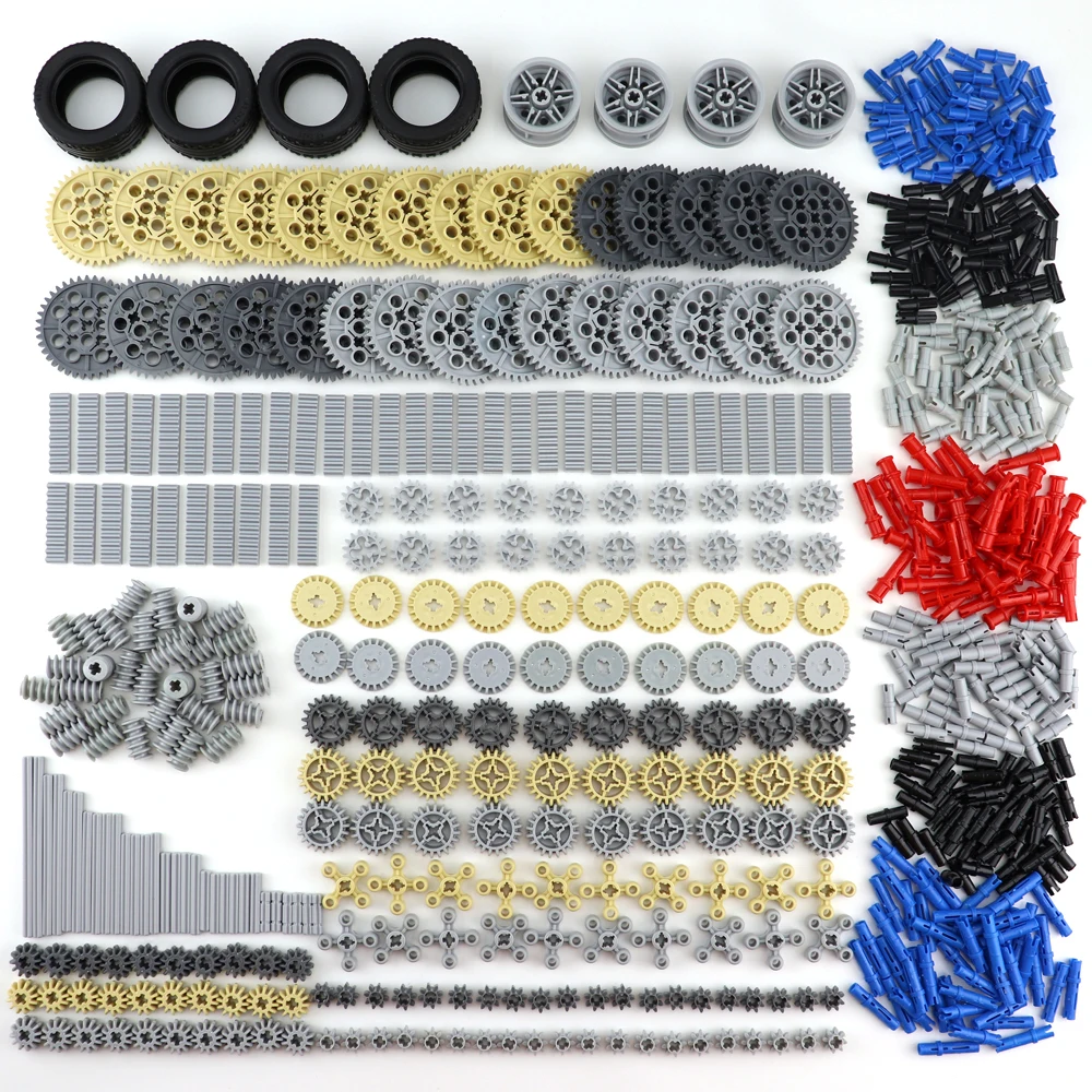 650PCS Building Blocks High Tech Parts Gear Cross Axles pin Car train ...