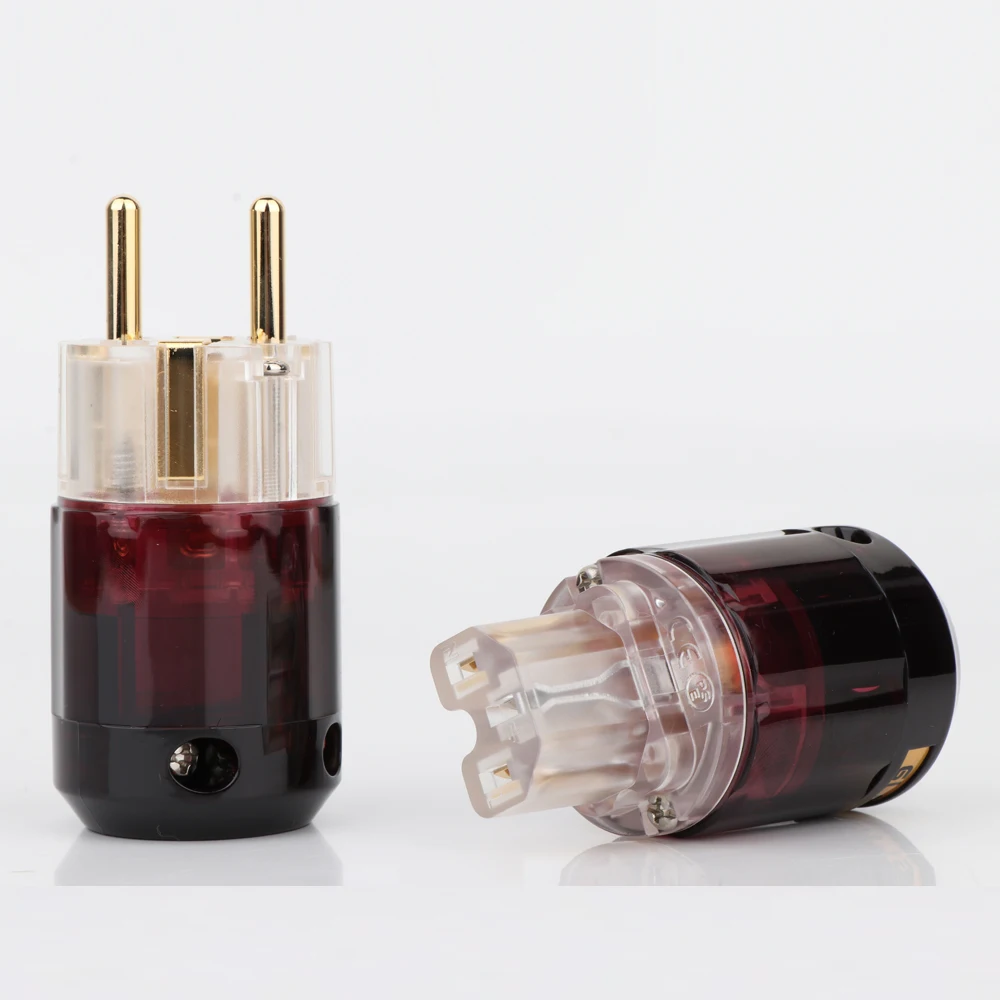 10Pairs Gold Plated C079 IEC Plug+ P079E 24k Gold Plated Schuko EU Plug ...