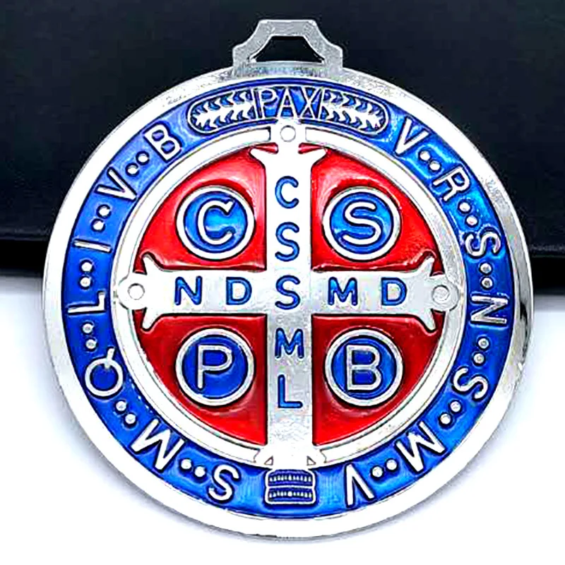 Catholic saint Benedict Medal Round Religious san benito Cross Statue ...