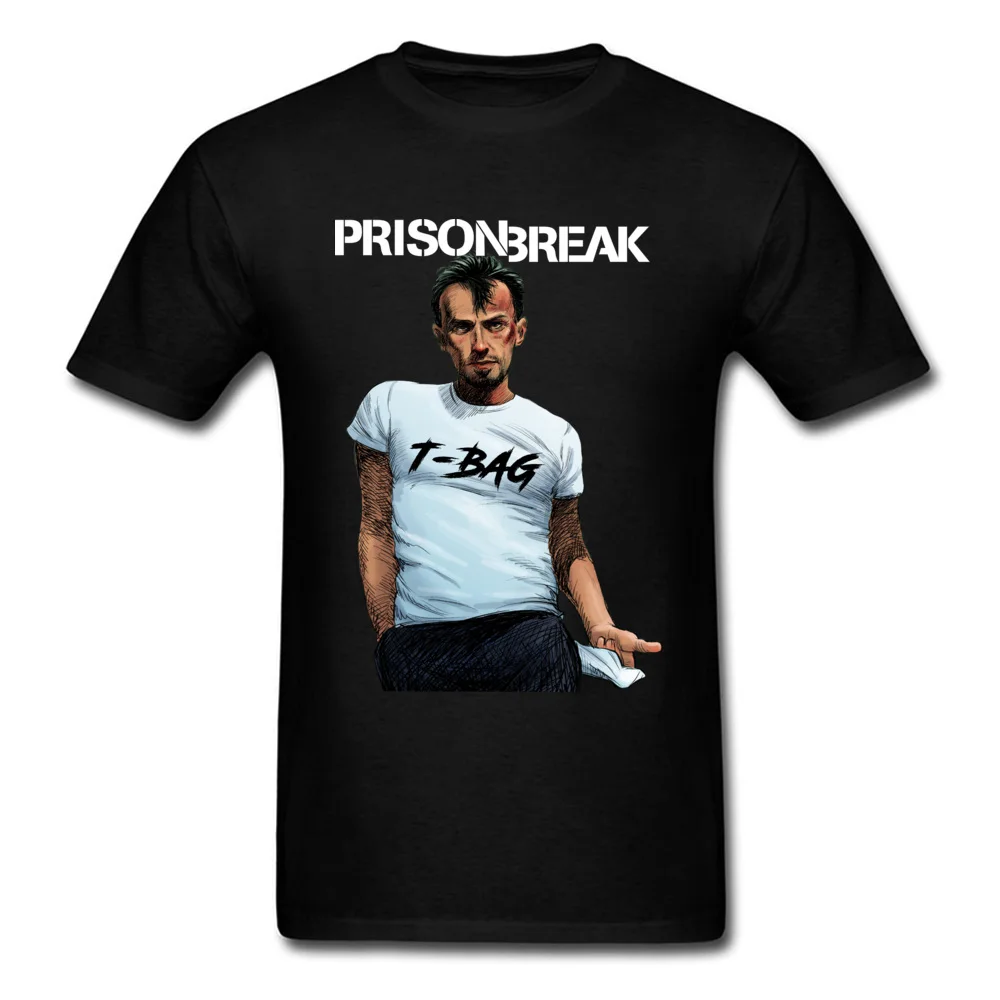 Prison Break T bag T shirt Mens Funny Man Clothing Black T Shirt Summer ...