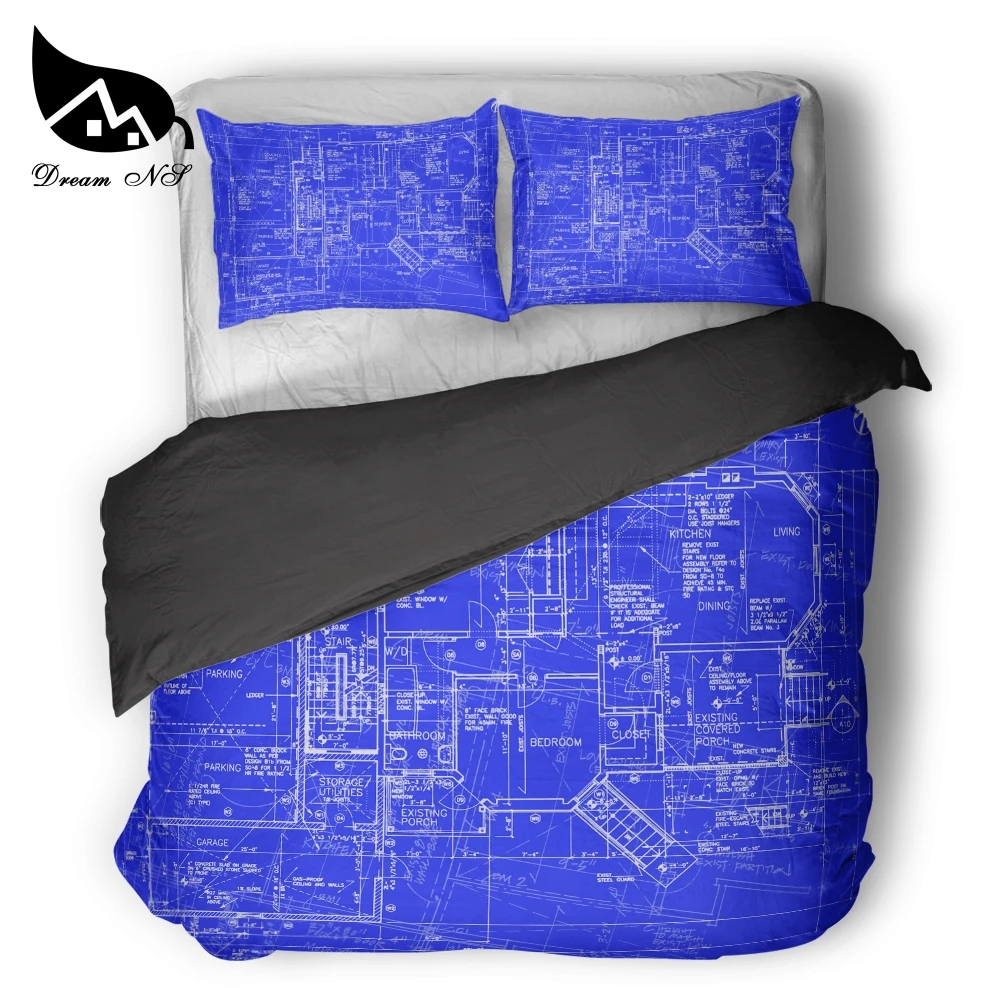 Dream Ns Building Structure Drawing Design Bedding Set Quilt Cover ...