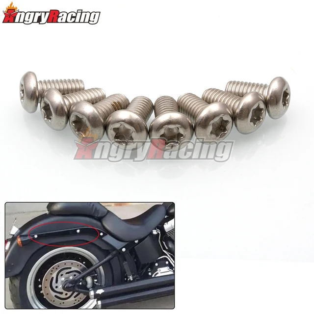 Softail Deluxe Rear Fender 6 Pack Chrome Rear Fender Strut Bolts For ...