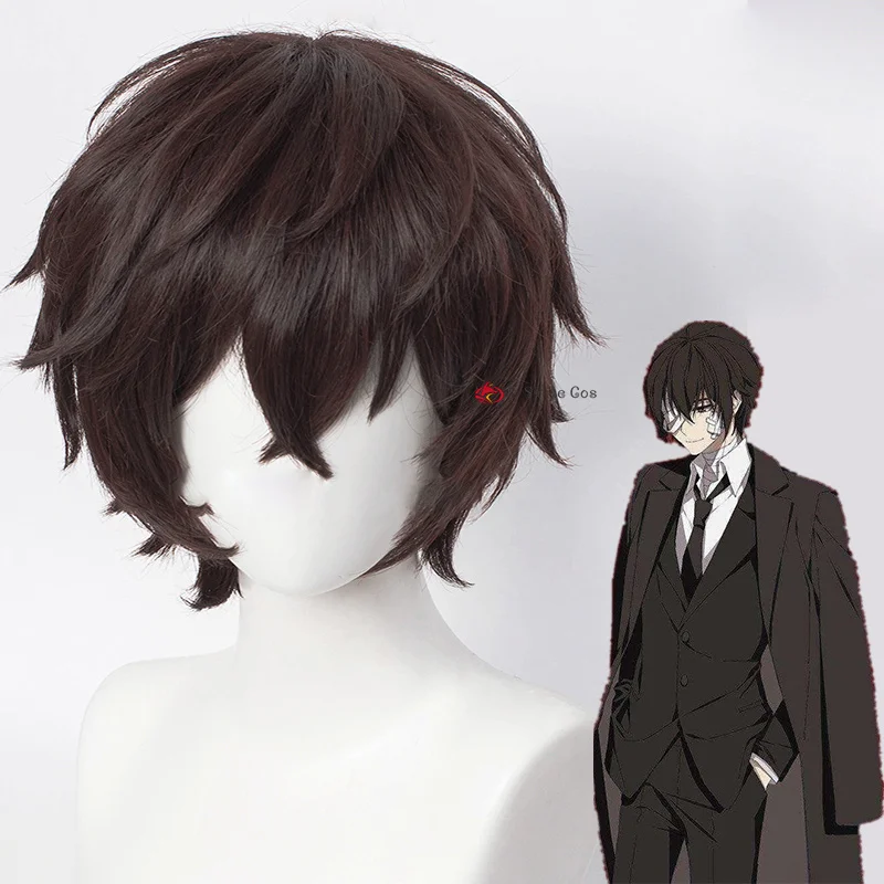 Dazai-Osamu-Wig-Anime-Bungo-Stray-Dogs-Cosplay-Short-Brown-Black-Heat ...