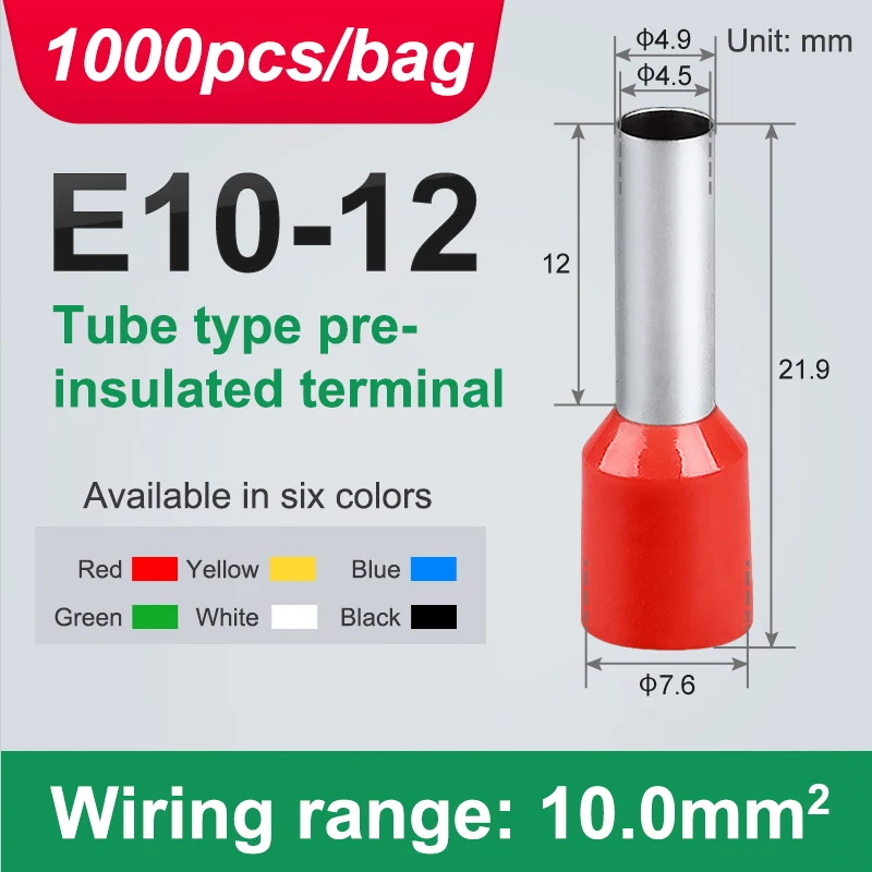 Copper Cord End Wire Connector | Tube Terminals Connector Cord ...