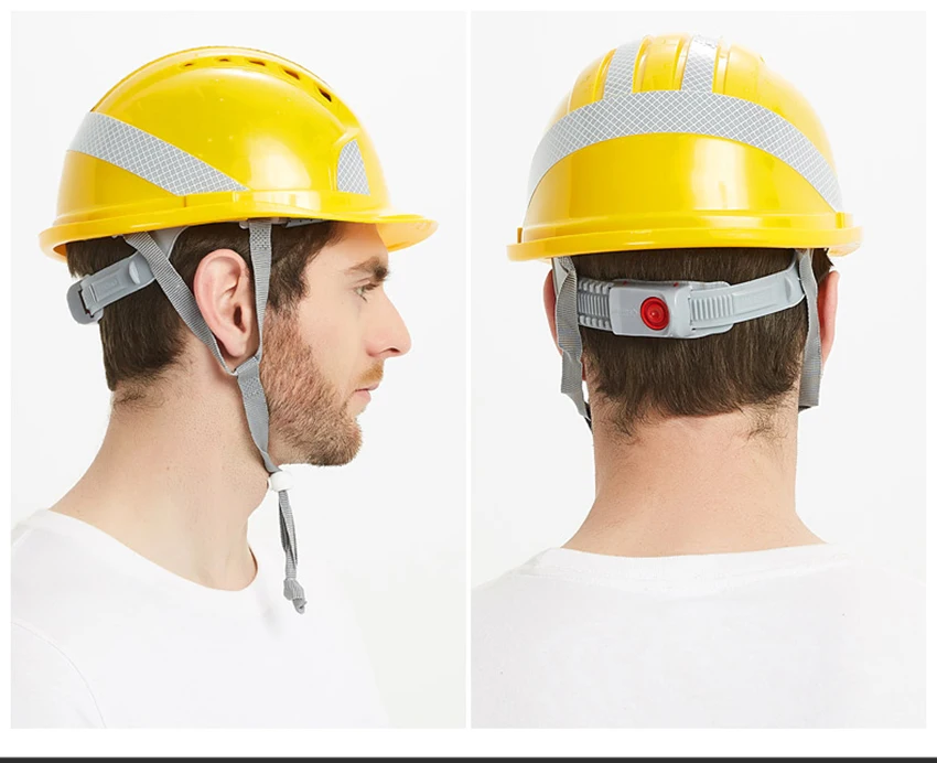 Reflective Strip Safety Helmet Cap Style Vented Hard Hat, 4-Point ...