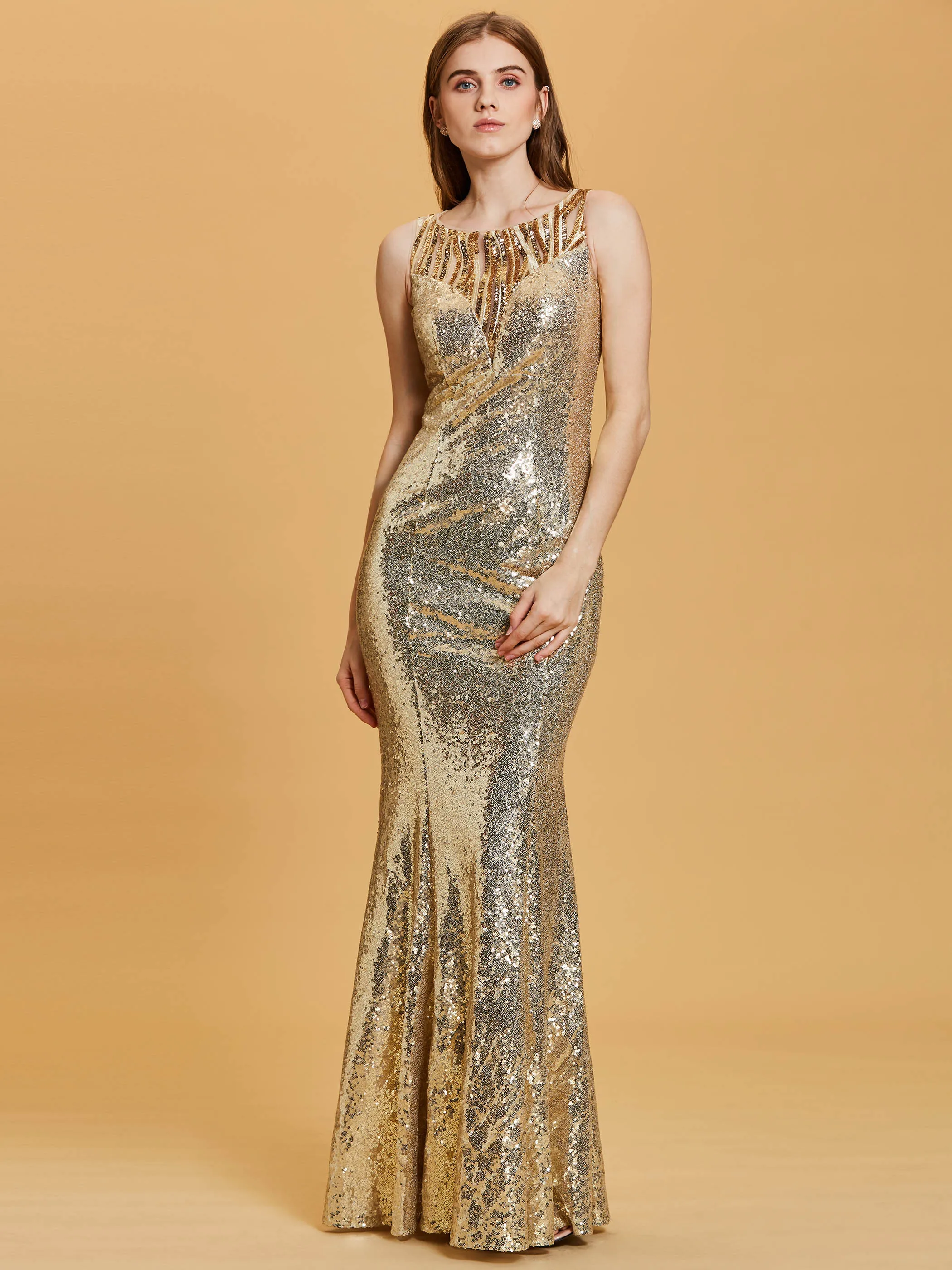 Scoop Neck Sequins Mermaid Evening Dress - buy at the price of $42.42 ...