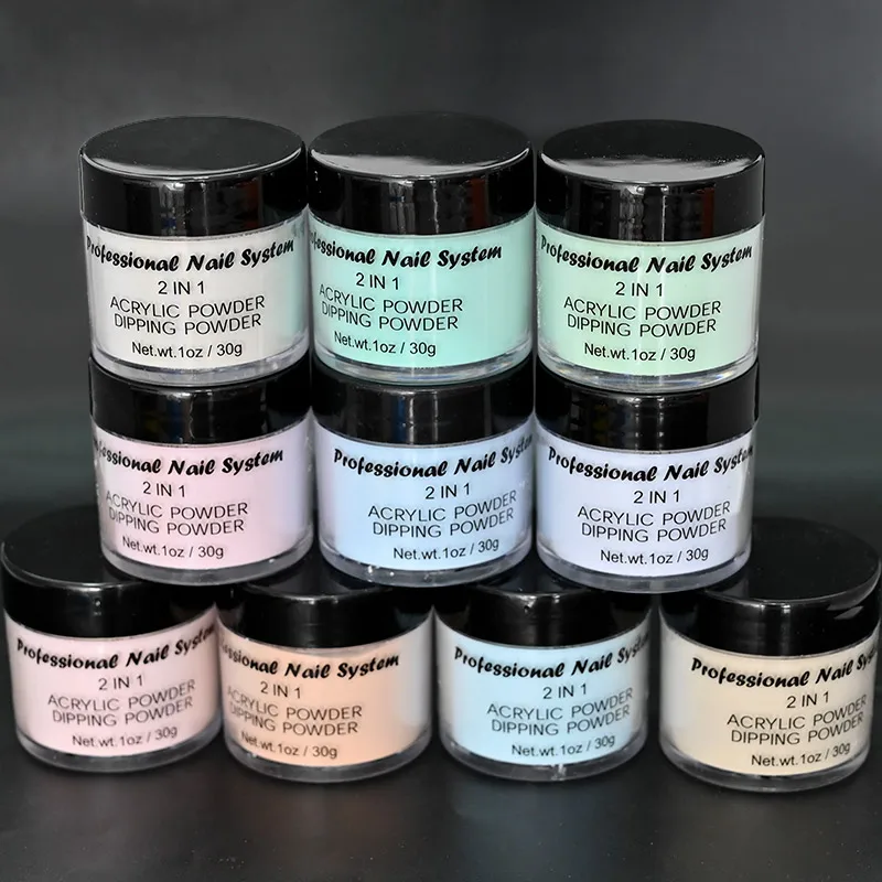 10jar/set 30g Acrylic Powder(1oz) Dipping Dust Extension&carved Powder ...