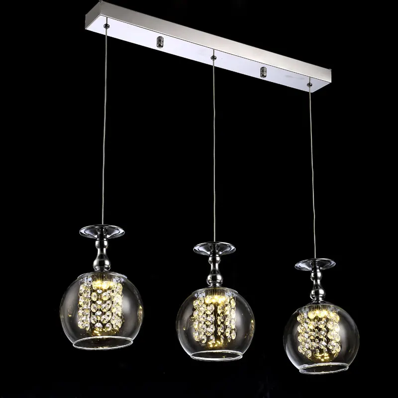 Modern Luxury Led Pendant Light Fixtures Crystal Glass Lampshade ...