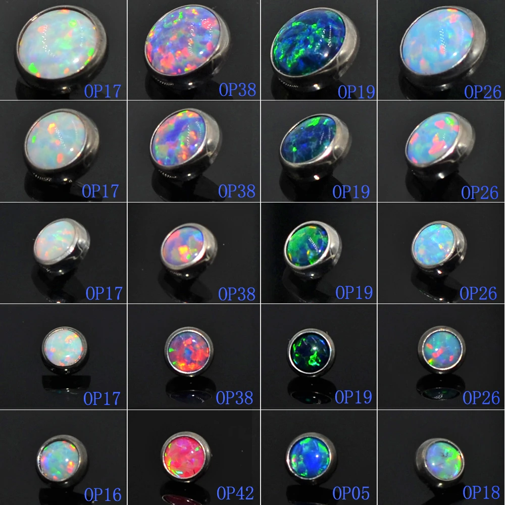 1 Pc G23 Titanium Opal Dermal Anchor Top Micro Dermal Anchor Piercings ...