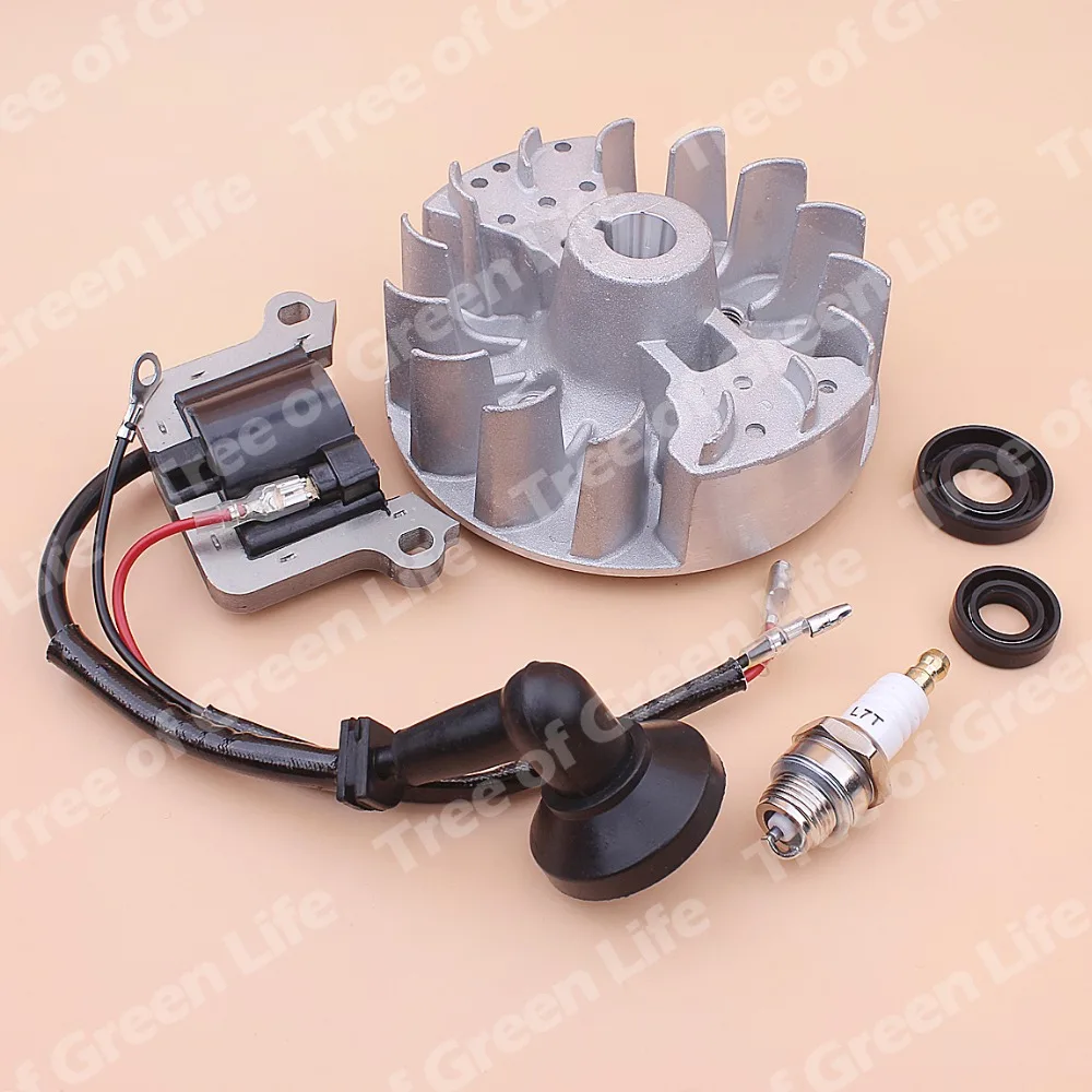 Tondeuse,Bobine d'allumage du volant, joint d'huile pour moteur de coupe brosse coupe gazon ...