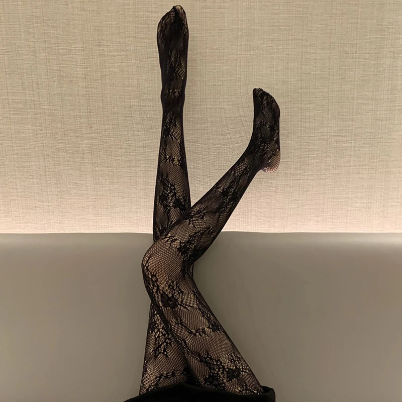 Collants En Résille Pour Femmes, Sexy, Lolita, Noir, Blanc, Dentelle ...
