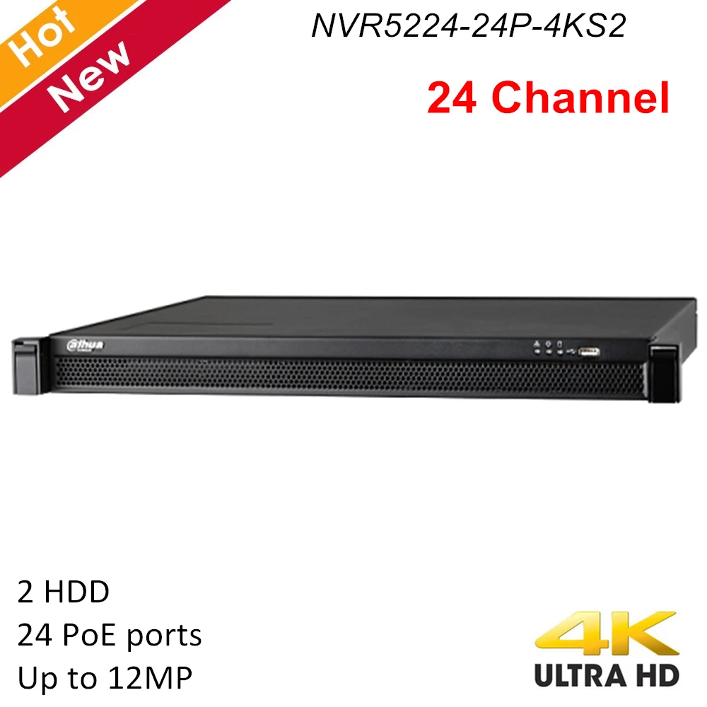 Original Dahua 24 Canais Nvr 1u 24 Portas Poe 4 K Nvr H.265 Pro ...