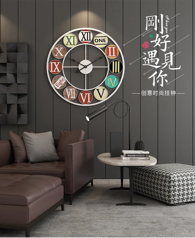 Wrought-iron-metal-silent-wall-clock-European-style-retro-living-room ...