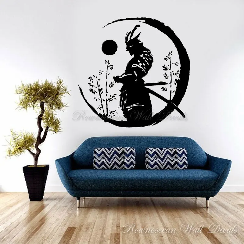 Japanese-Warrior-Pattern-Samurai-Wall-Sticker-Vinyl-Modern-Home-Decor ...