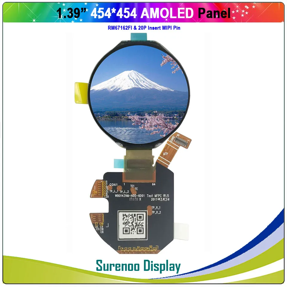 Real AMOLED Display, 1.39" inch 454*454 Round Circle Circular OLED LCD ...