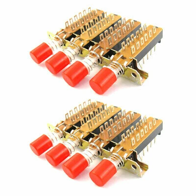 4p2t 4 Rows Interlock Push Button Knob Piano Key Switch 2 Pcs ...