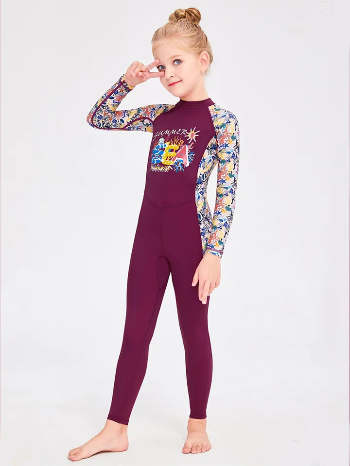 Kids Wetsuit For Girls Kids Dive Skin Suit - 1mm Full Body Rash Guard ...