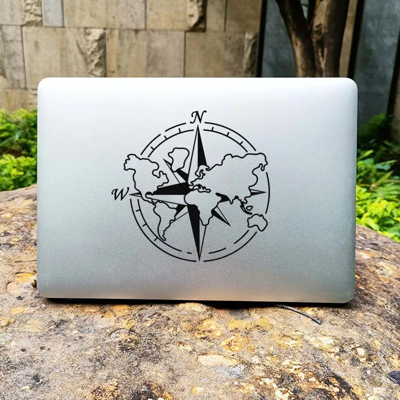 World Map Compass Laptop Cover Decal for Macbook Pro 14 17 Retina Air ...