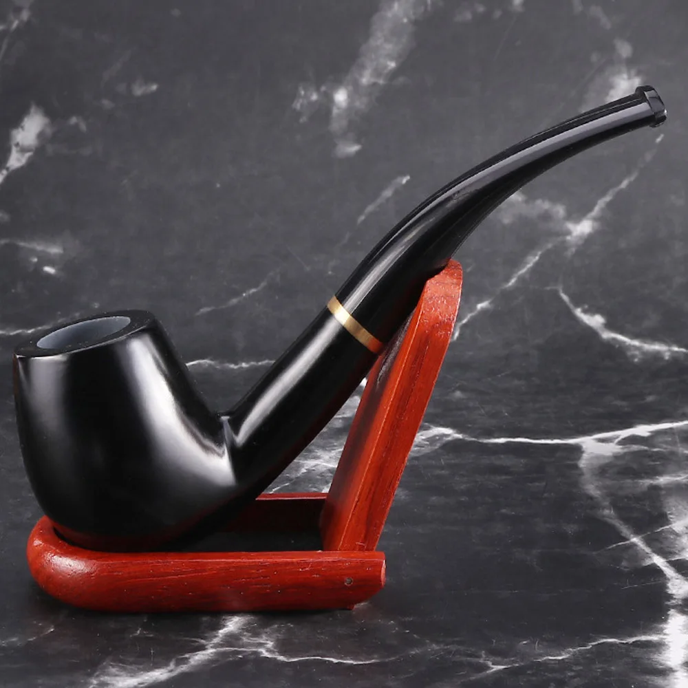 Nature-Handmade-Ebony-Wood-Smoke-Tobacco-Smoking-Pipe-Wooden-Bowl-Pipes ...