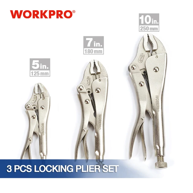 WORKPRO Locking Pliers Adjustable Plier Set for Welder Long Nose Plier ...