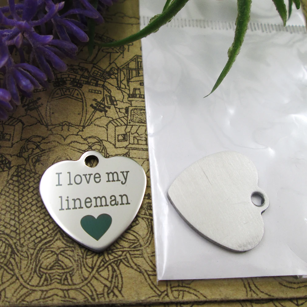 10pcs-I-Love-My-Lineman-stainless-steel-charms-5-styles-for-choosing ...