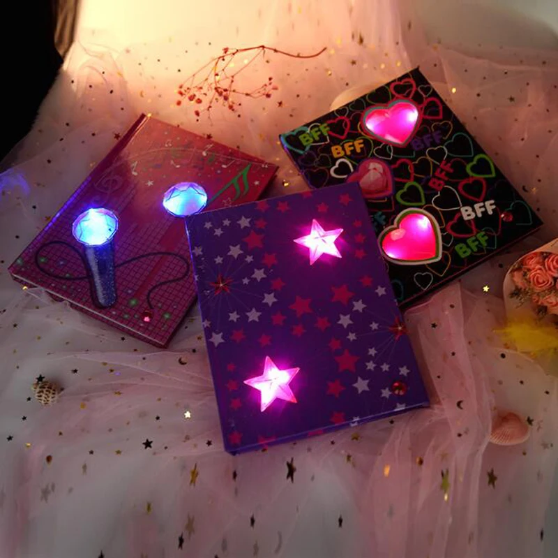New LED Luminous Notebook Creative Student Notebook DIY Portable ...